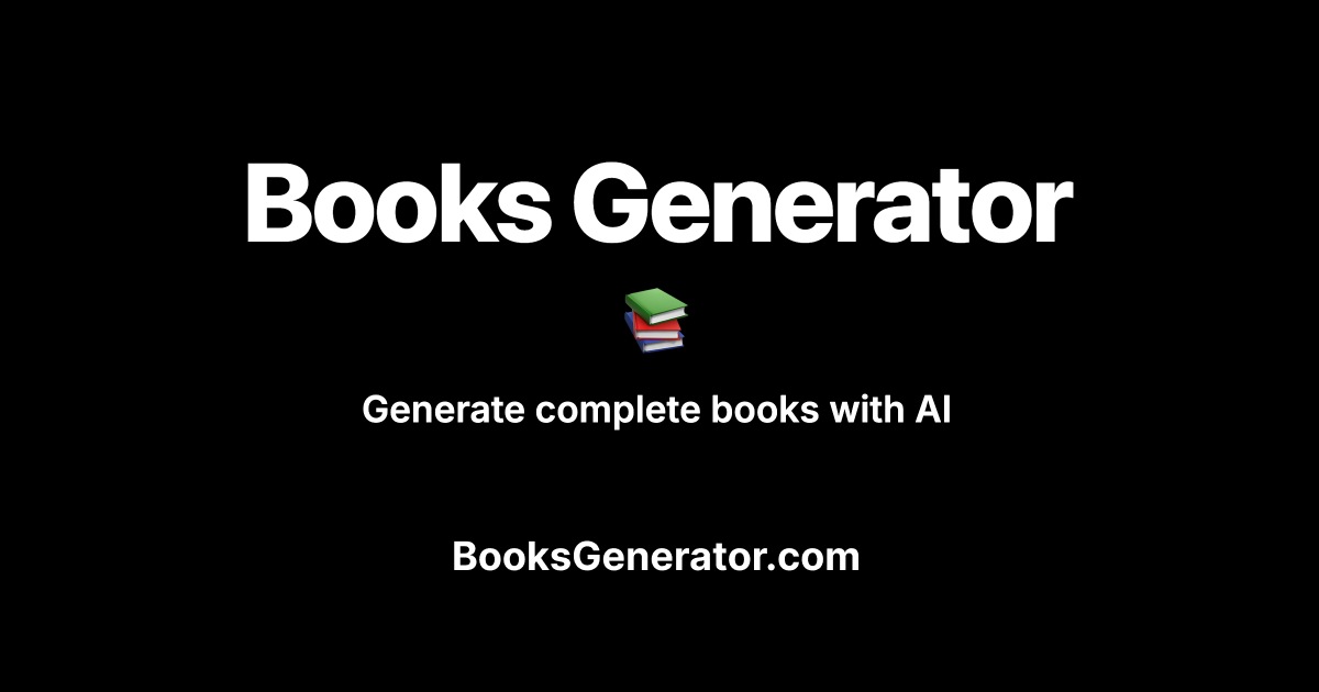 AI Book Generator - Create Complete Books with AI